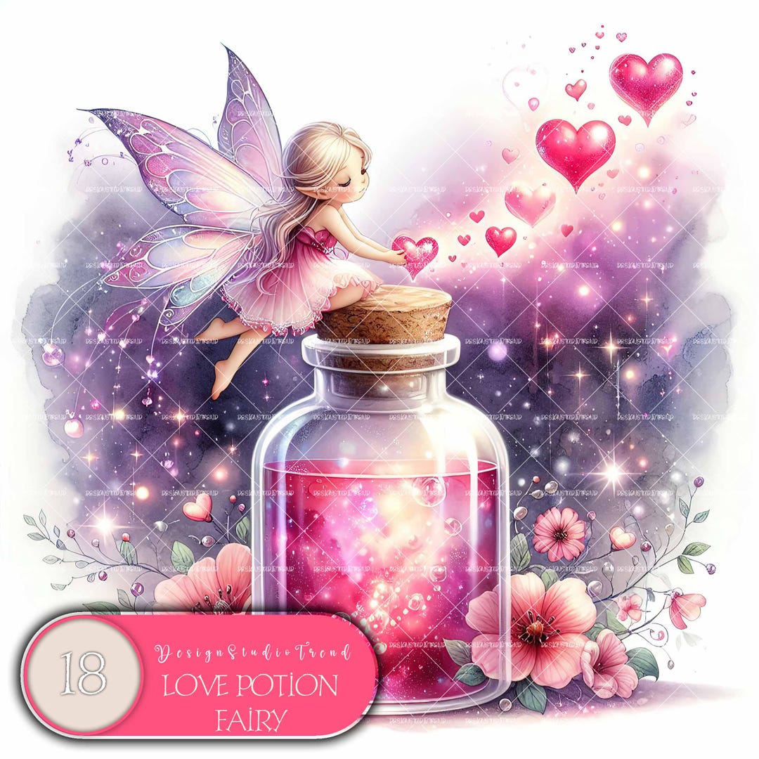 Love Potion Fairy Clipart: Valentine's Day Nursery Decor (18pcs ...