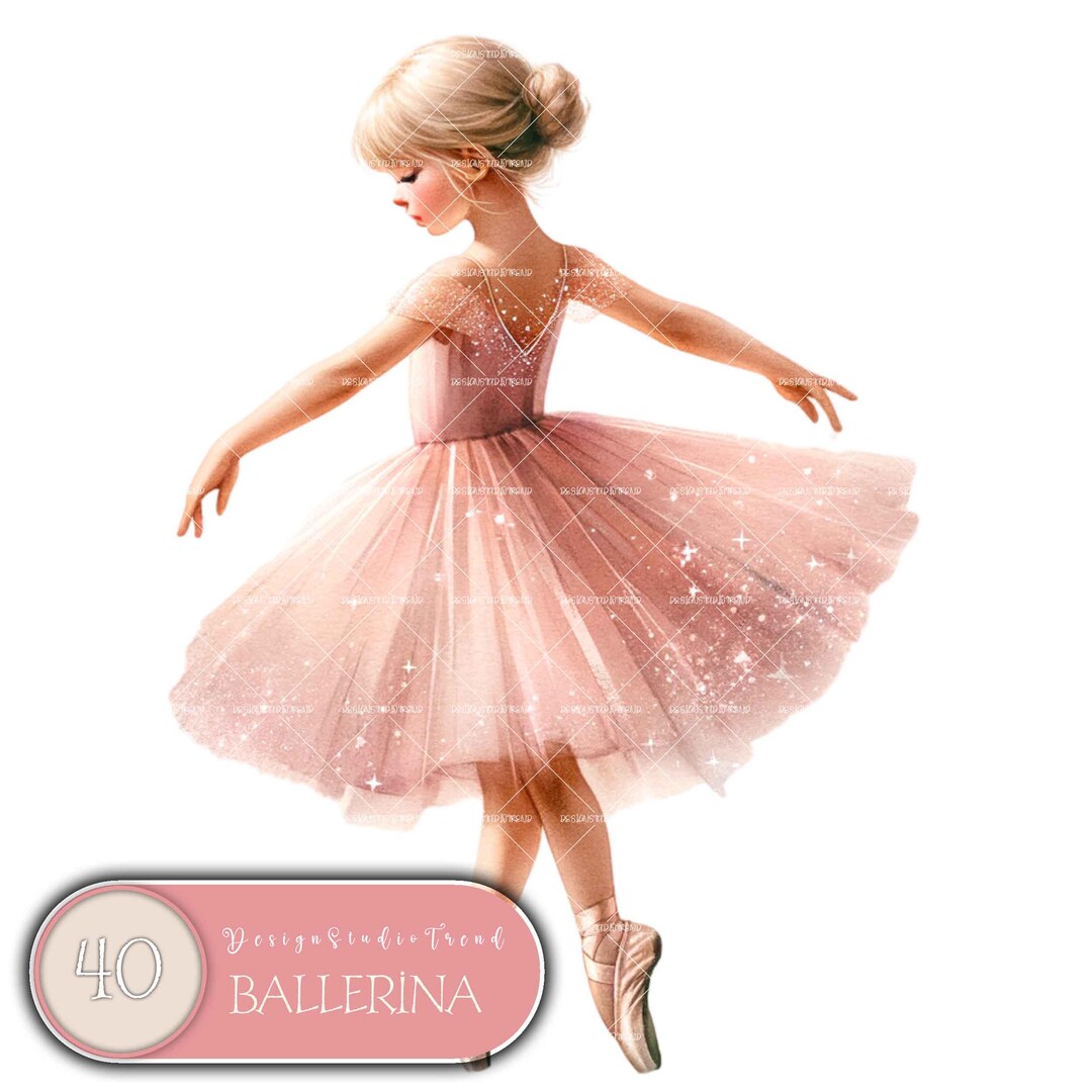 Watercolor Ballerina Clipart: Swan Lake Graphics (40 PNG, Commercial ...