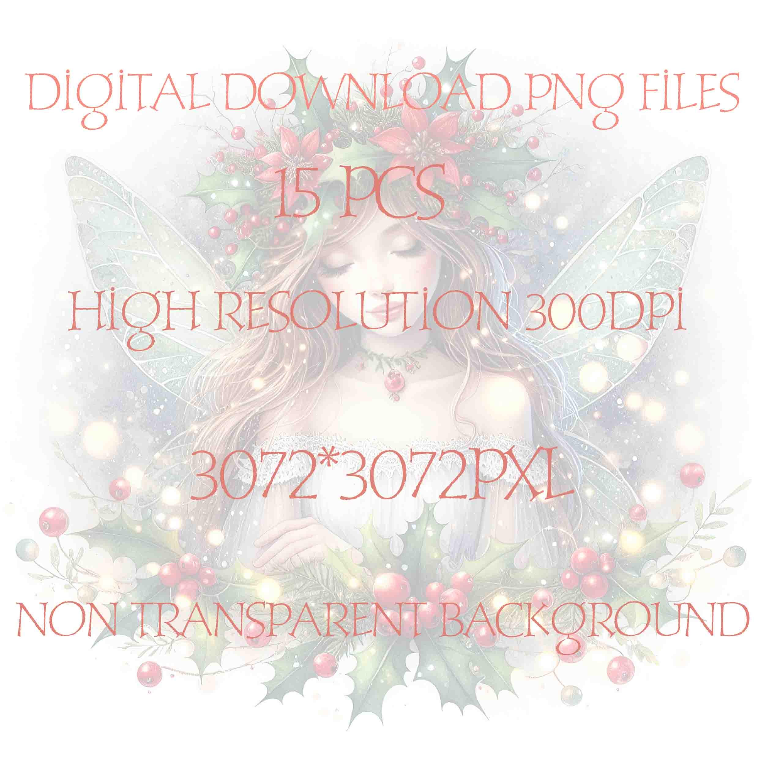 Christmas Holly Fairy Clipart Set – 15 Magical Designs (commercial Use ...