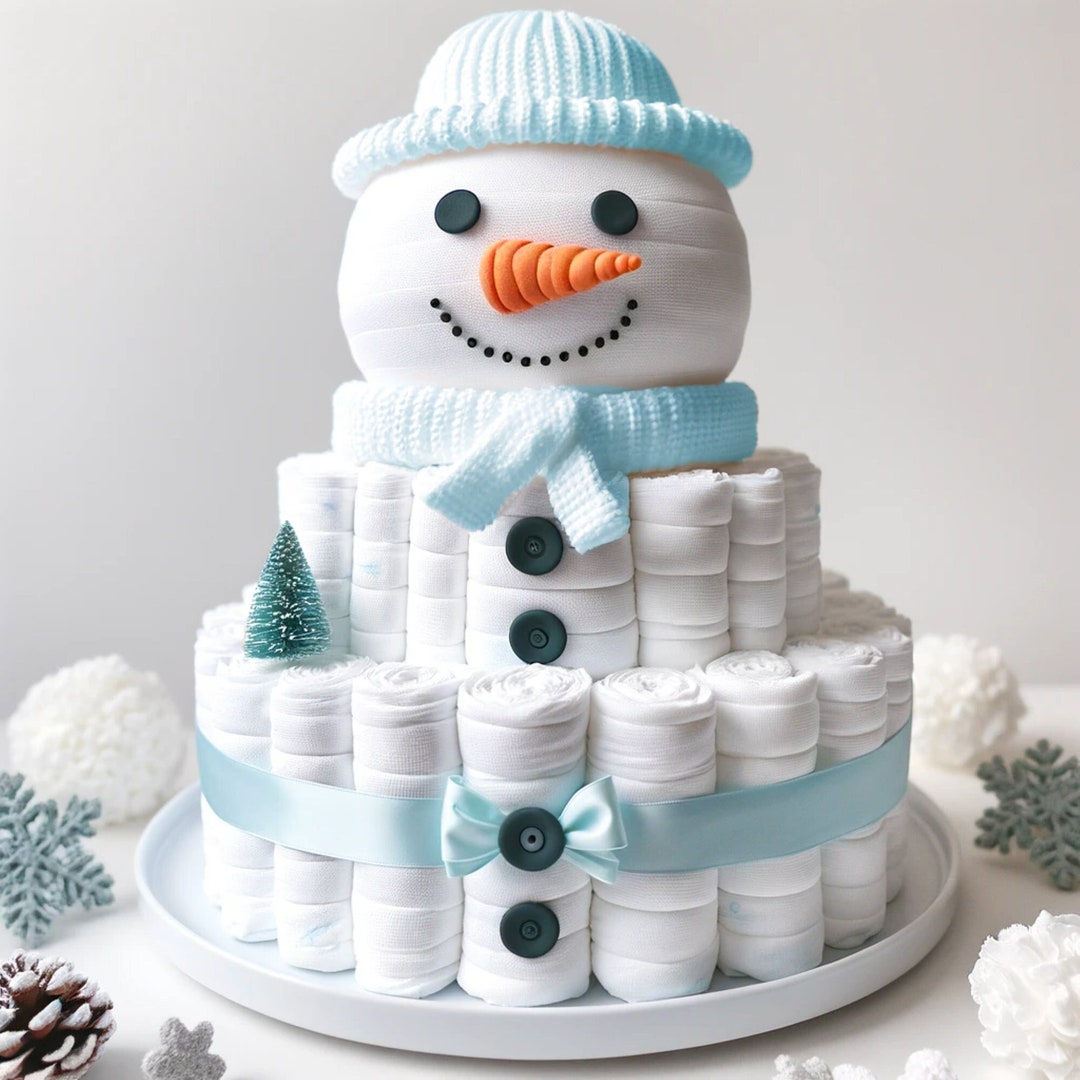 Snowman Diaper Cake for Baby Shower - Etsy