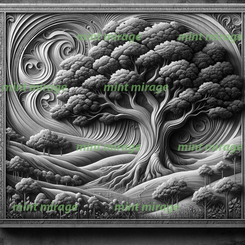 Laser Burn Engrave PNG Beautiful Tree 3D Illusion Image Photo, Laser ...