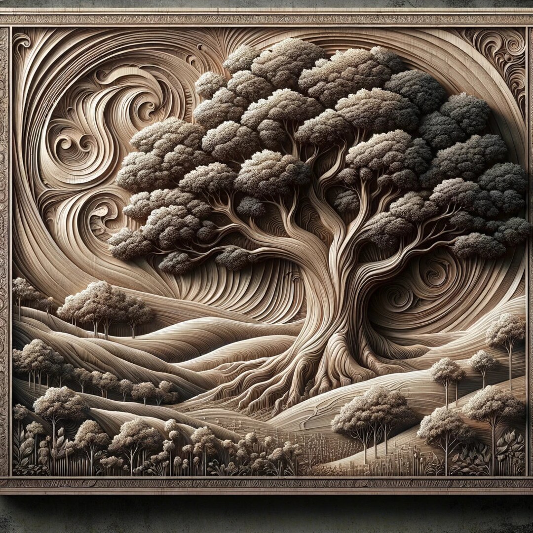 Laser Burn Engrave PNG Beautiful Tree 3D Illusion Image Photo, Laser ...