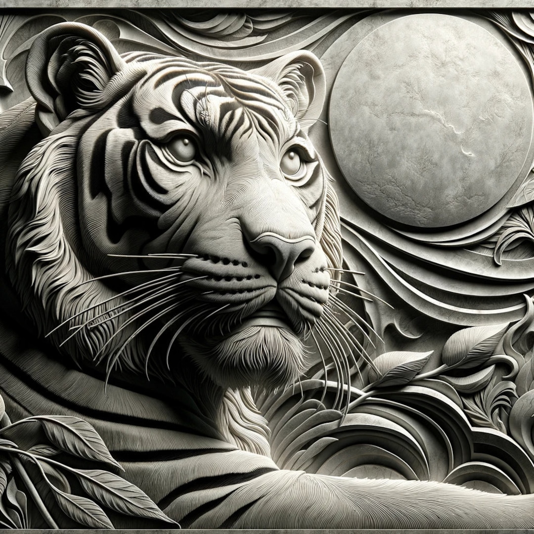 3D Tiger Laser Burn PNG Engraving, 3D Illusion Image Photo, Wood ...