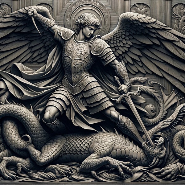 St Michael Engraving - Etsy