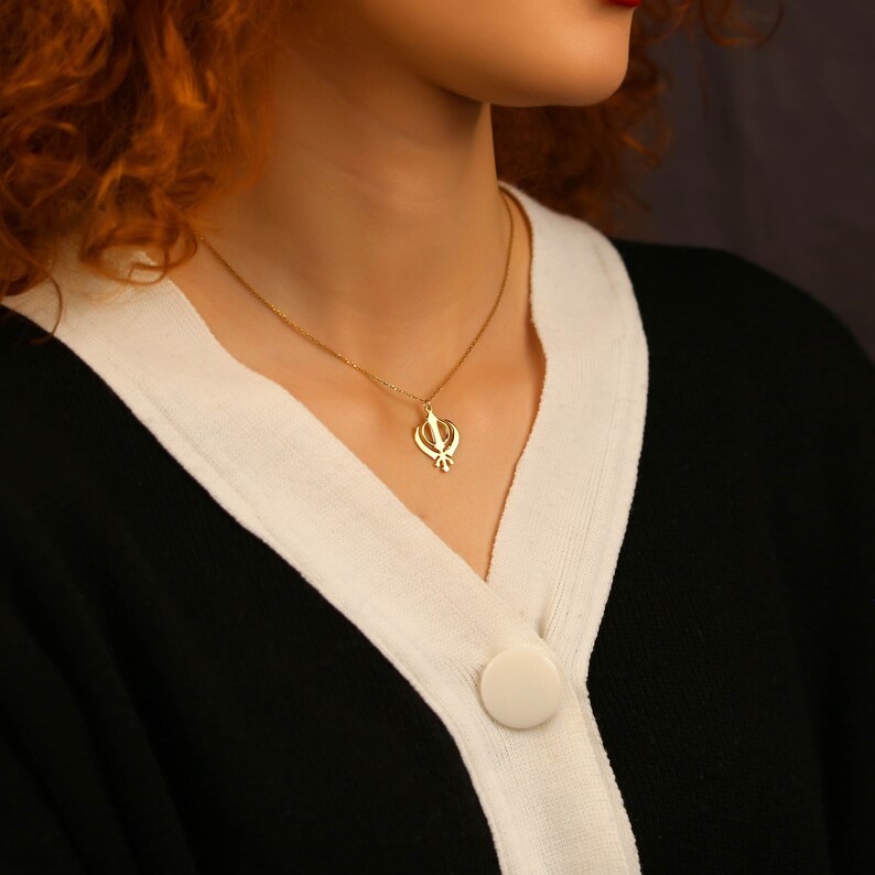 Khanda Necklace, Christmas Gift, Sikhism Symbol, Protection Charm ...