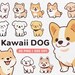 Kawaii Dog Clipart, Cute Dog PNG, Printable, Stickers, Vector ...
