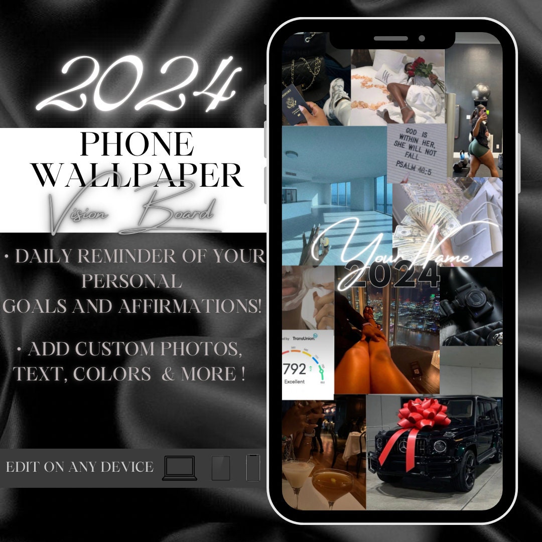 2024 Vision Board Template - Etsy