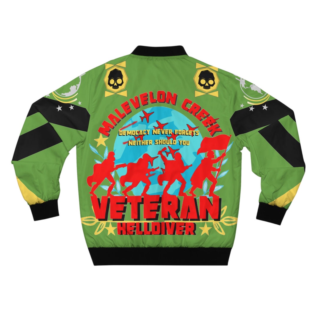 Helldivers 2 Personalized Malevelon Creek Veteran Player Bomber Jacket ...