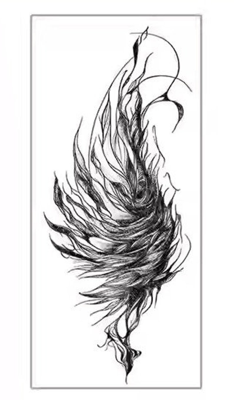 Feather Wing Temporary Tattoo, Feather Tattoo Flash Design, Procreate ...