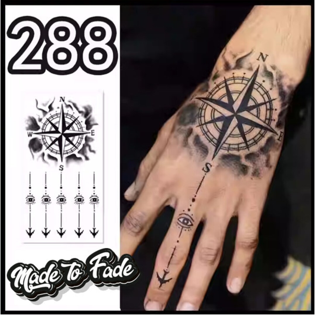 Semi-permanent Tattoo Compass Hand Tattoo Fake Tattoo Cosmos Tattoo ...
