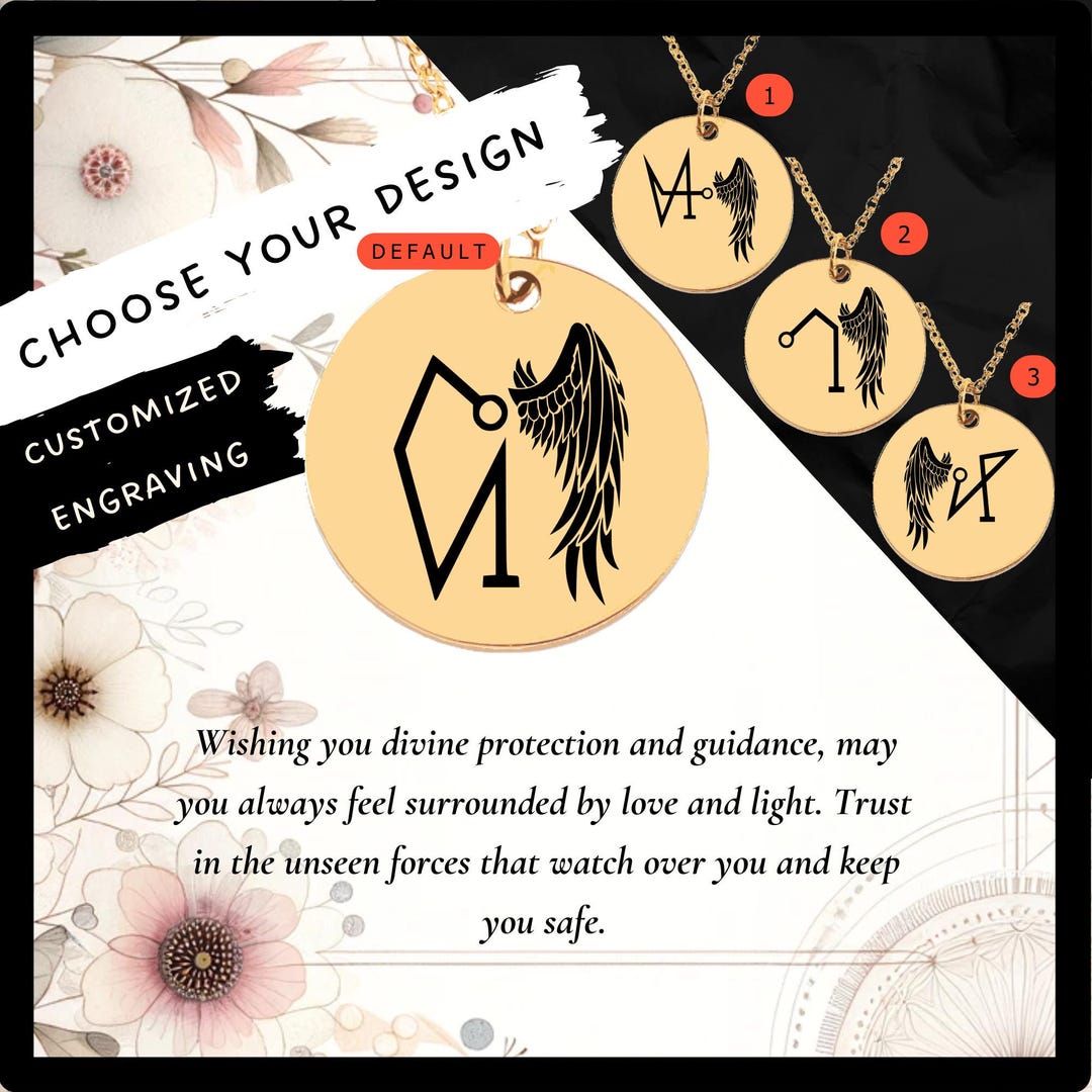 Custom Archangels Sigil Necklace • Engraved Angel Seal Coin Charm ...