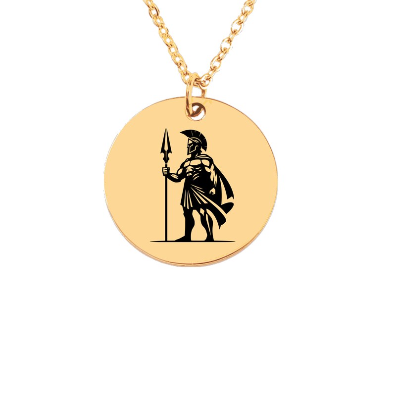 Custom Ares Necklace Engraved God of War Charm God of War Gift Engraved ...