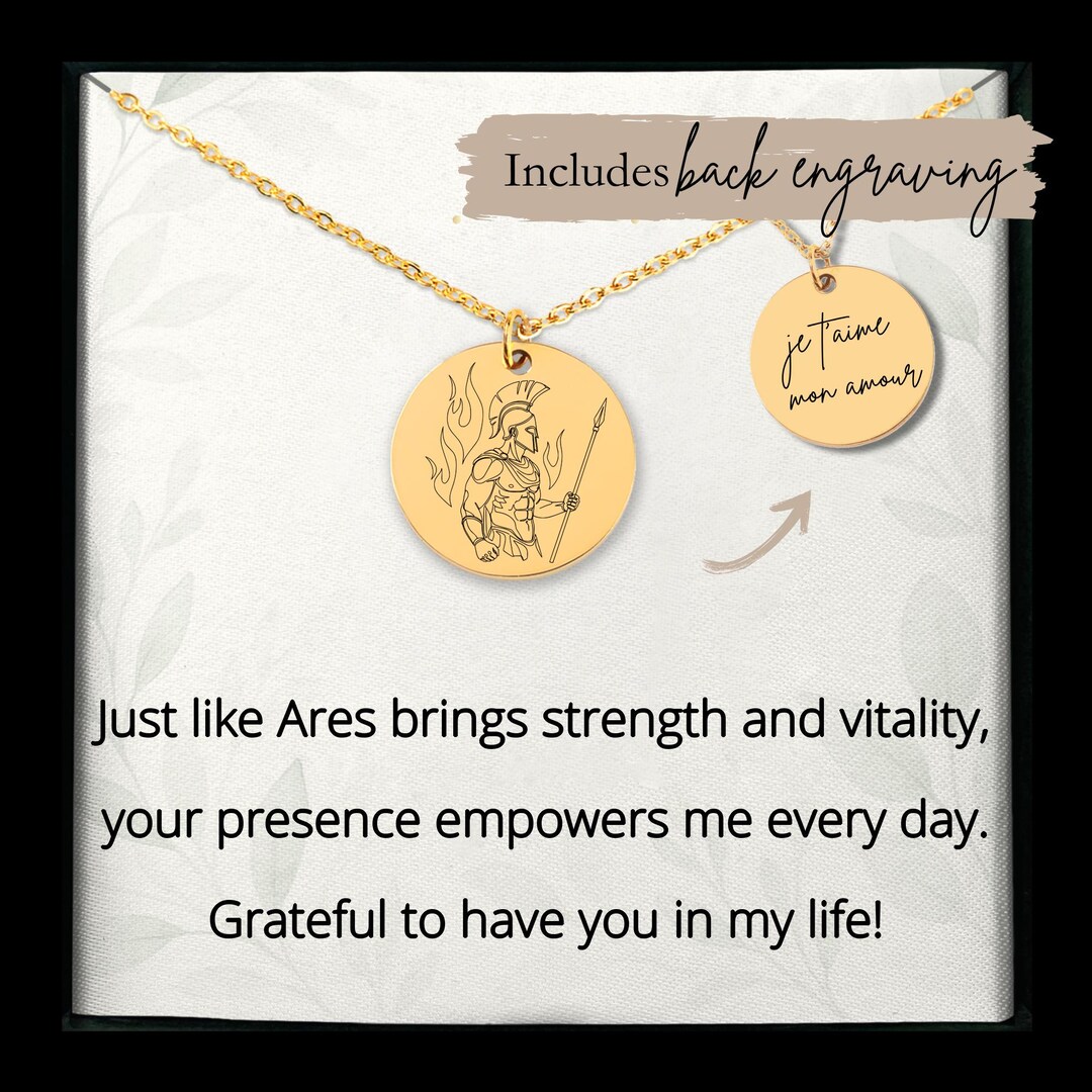 Custom Engraved Ares Necklace • God of War Stainless Steel Pendant - Etsy