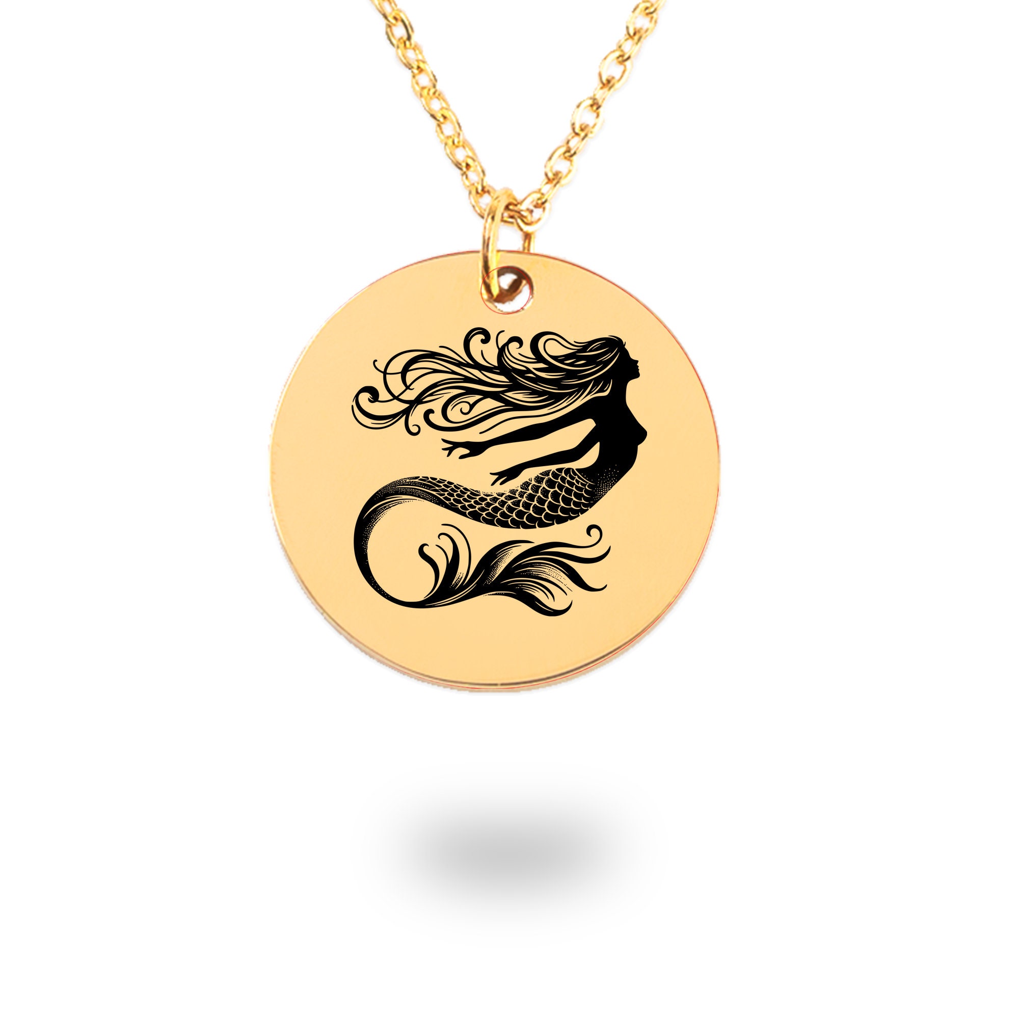Custom Mermaid Necklace Mermaid Coin Charm Mermaid Lover Gift Mermaid ...