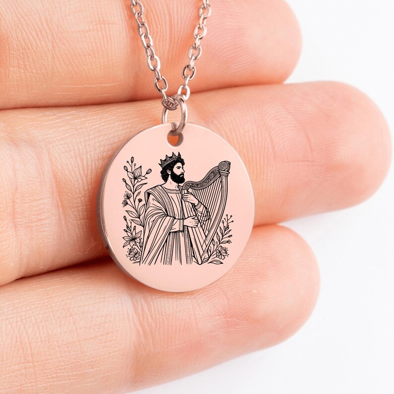Custom Engraved King David Coin Necklace • Religious Gift - Etsy