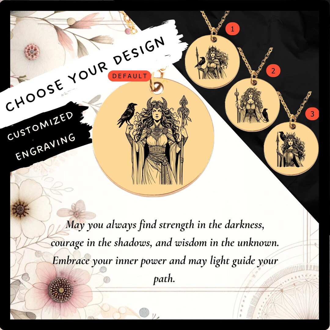 Custom Morrigan Necklace • Engraved Morrigan Goddess Charm • Celtic ...