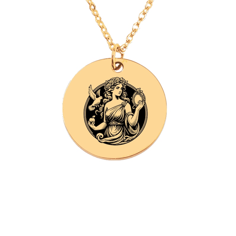 Custom Aphrodite Necklace Engraved Venus Charm Goddess of Love Gift ...
