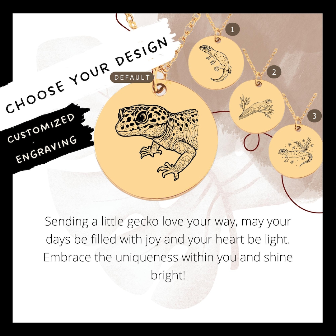 Custom Gecko Necklace • Leopard Gecko Coin Charm • Gecko Lover Gift ...