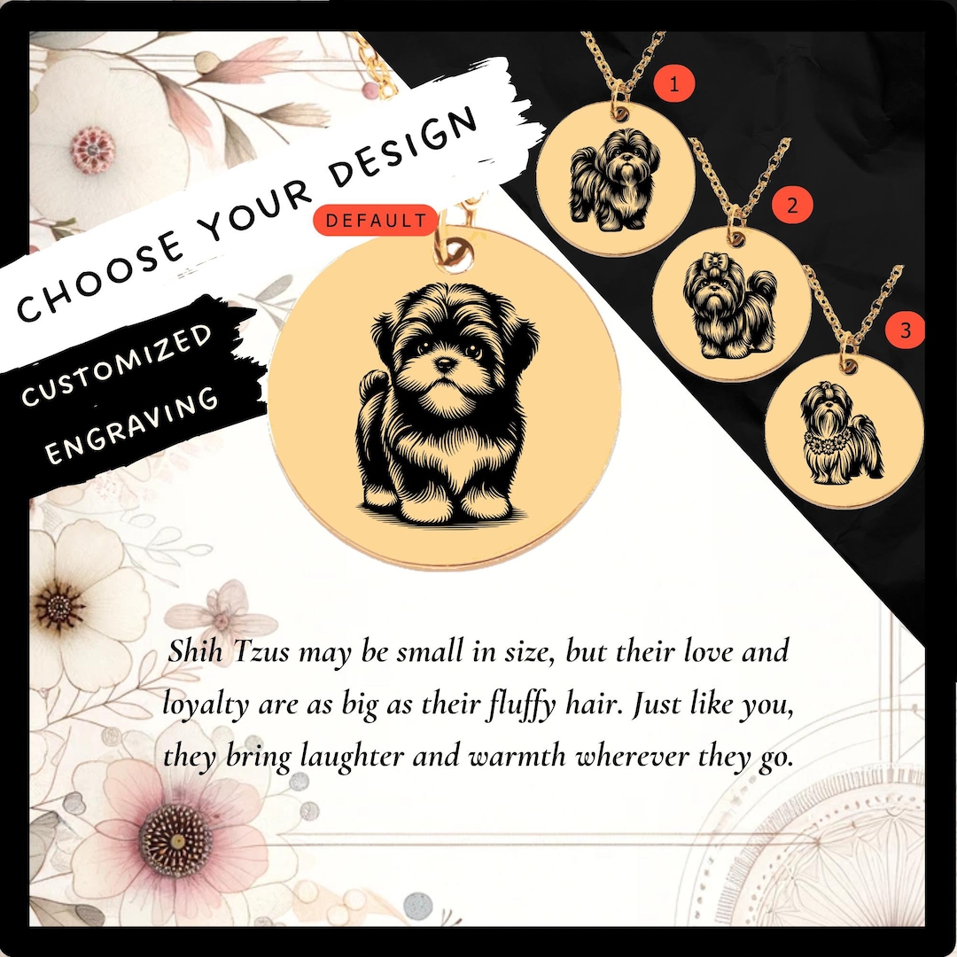Custom Shih Tzu Necklace Shih Tzu Mom Coin Charm Shih Tzu Lover Gift ...