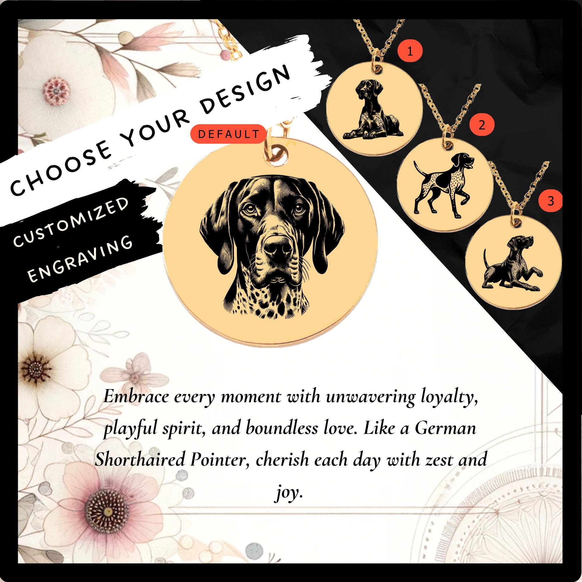 Custom German Shorthaired Pointer Necklace Shorthaired Pointer Coin ...