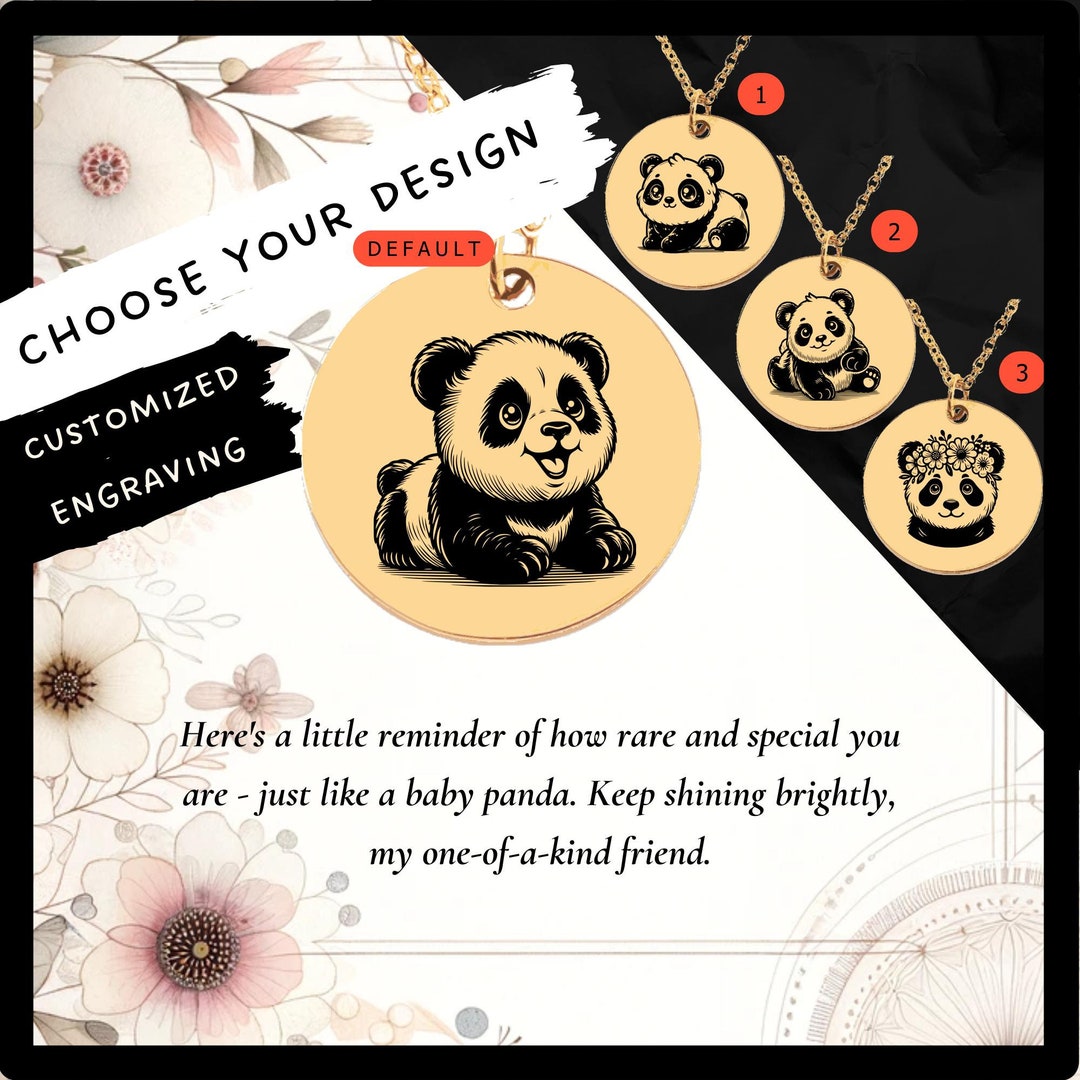 Custom Baby Panda Necklace • Baby Panda Coin Charm • Panda Lover Gift ...