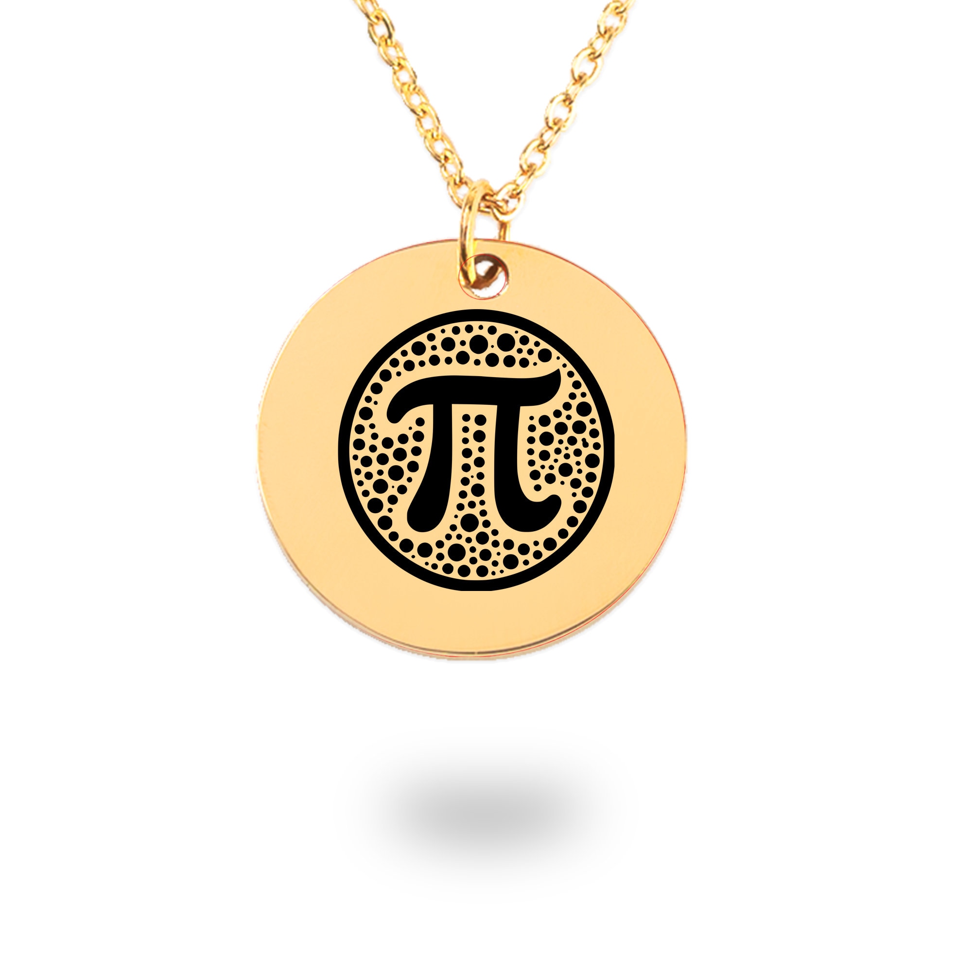 Custom Pi Necklace Engraved Pi Symbol Charm Math Lover Gift Engraved Pi ...
