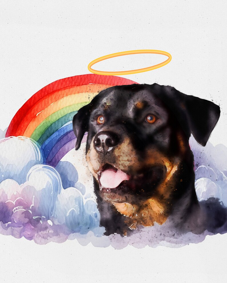 Custom Pet Memorial Watercolor Painting: Personalized Pet Portrait ...