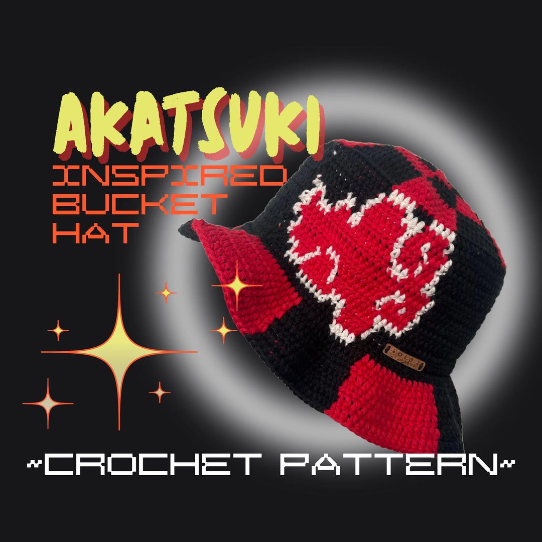 Akatsuki Inspired Crochet Bucket Hat **PATTERN** - Etsy