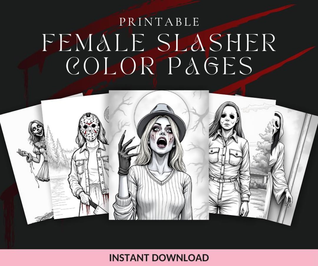 Female Slasher Coloring Pages | Horror Movie Icons | Female Slasher ...