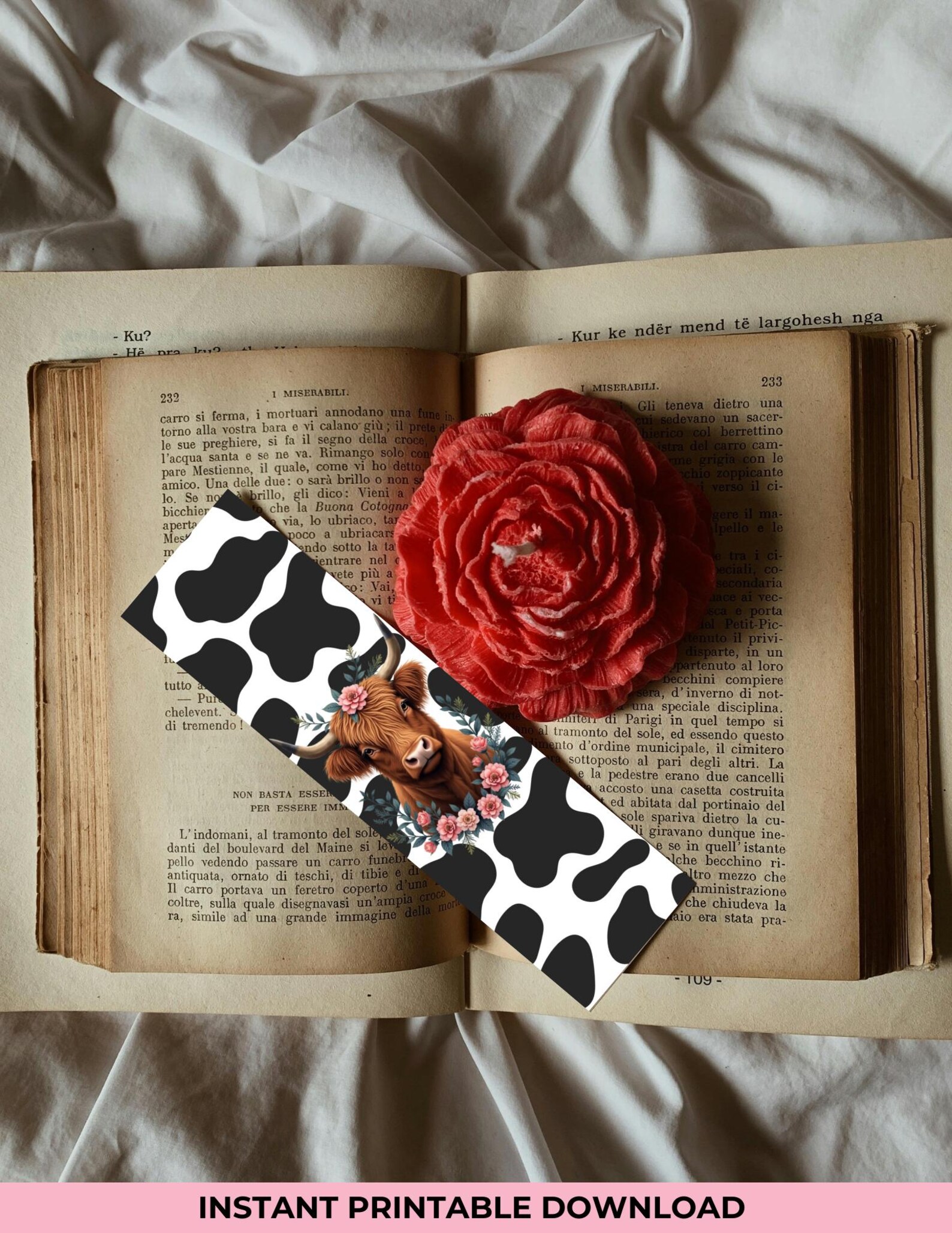 Highlands Cows Bookmark Set | Printable Farm Animal Bookmarks | Rustic ...