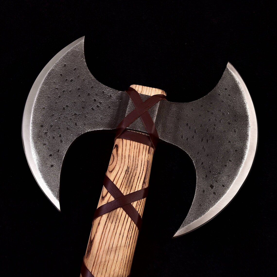 Handmade Carbon Steel Double Headed Axe With Leather Sheath, Axe ...