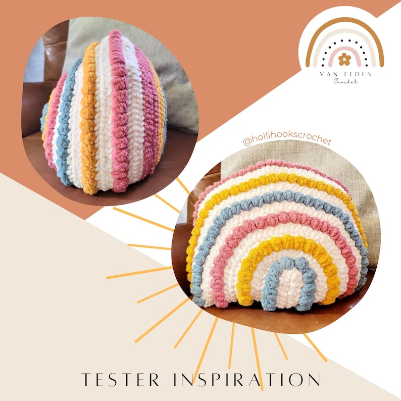CROCHET PATTERN - BOBBLE Rainbow Pillow Pattern, Beginners Pattern ...