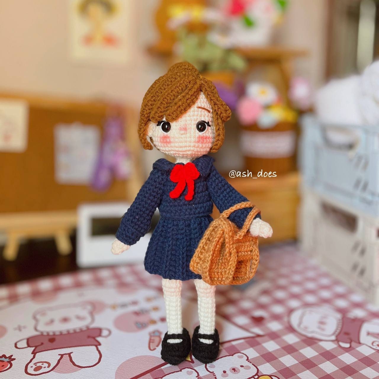 Crochet Dress up Doll Girl, Doll Body, School Dress, Maid Dress and ...