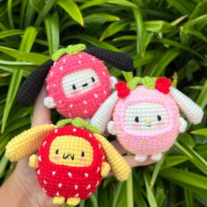 5 in 1 Strawberry Plushies Crochet Pattern - Etsy