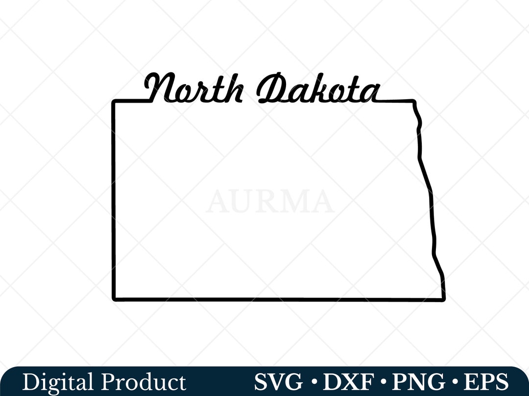 North Dakota State Svg, North Dakota Png, Outline North Dakota Map ...