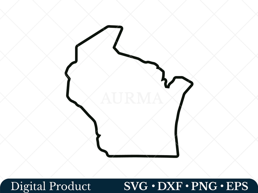 Wisconsin State Svg, Wisconsin Png, Outline Wisconsin Map, Patriotic ...