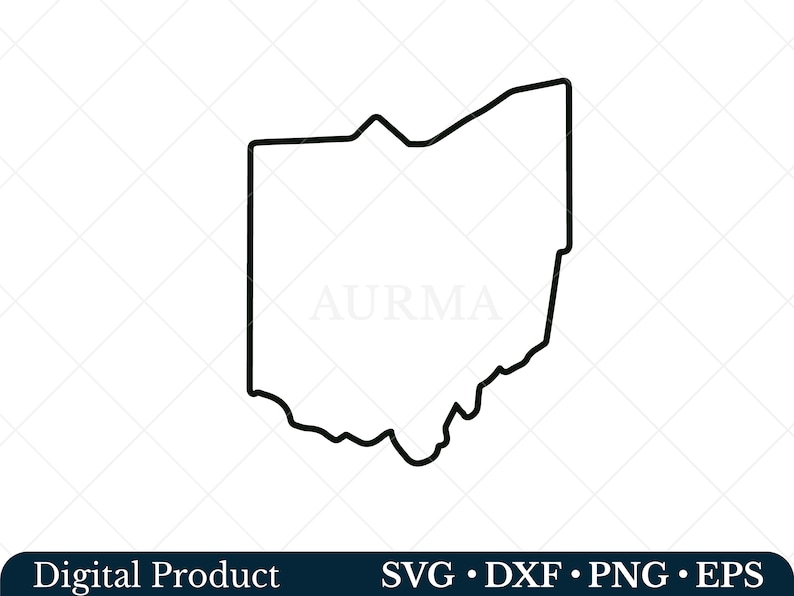 Ohio State Svg, Ohio Png, Outline Ohio Map, Patriotic Svg, Cut File, US ...
