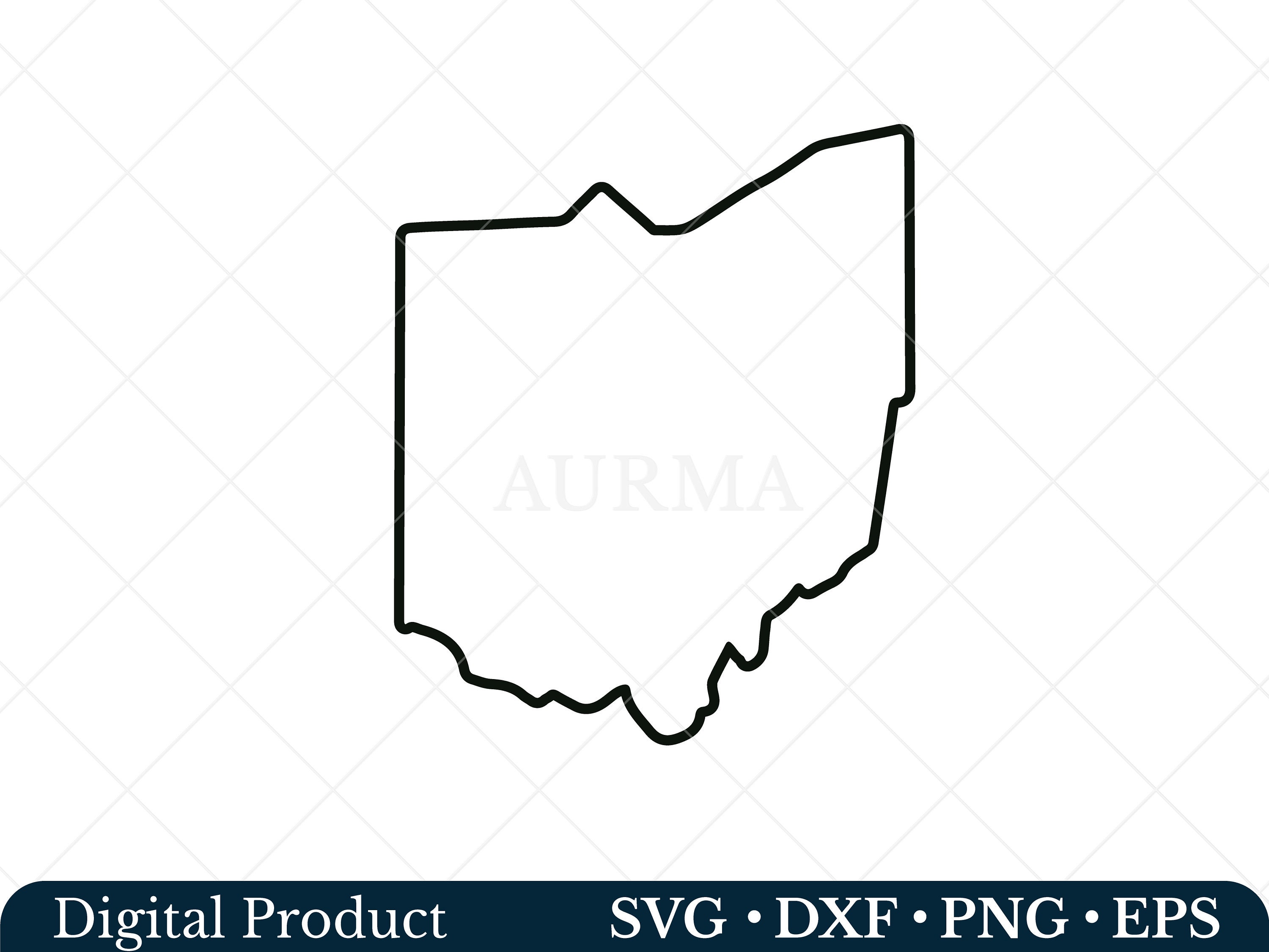 Ohio State Svg, Ohio Png, Outline Ohio Map, Patriotic Svg, Cut File, US ...