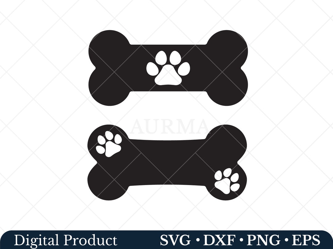Paw Print Svg, Dog Bone Svg, Pet Plate Svg, Split Monogram Svg, Pet ...