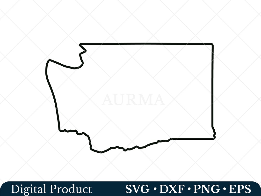 Washington State Svg, Washington Png, Outline Washington Map, Patriotic ...