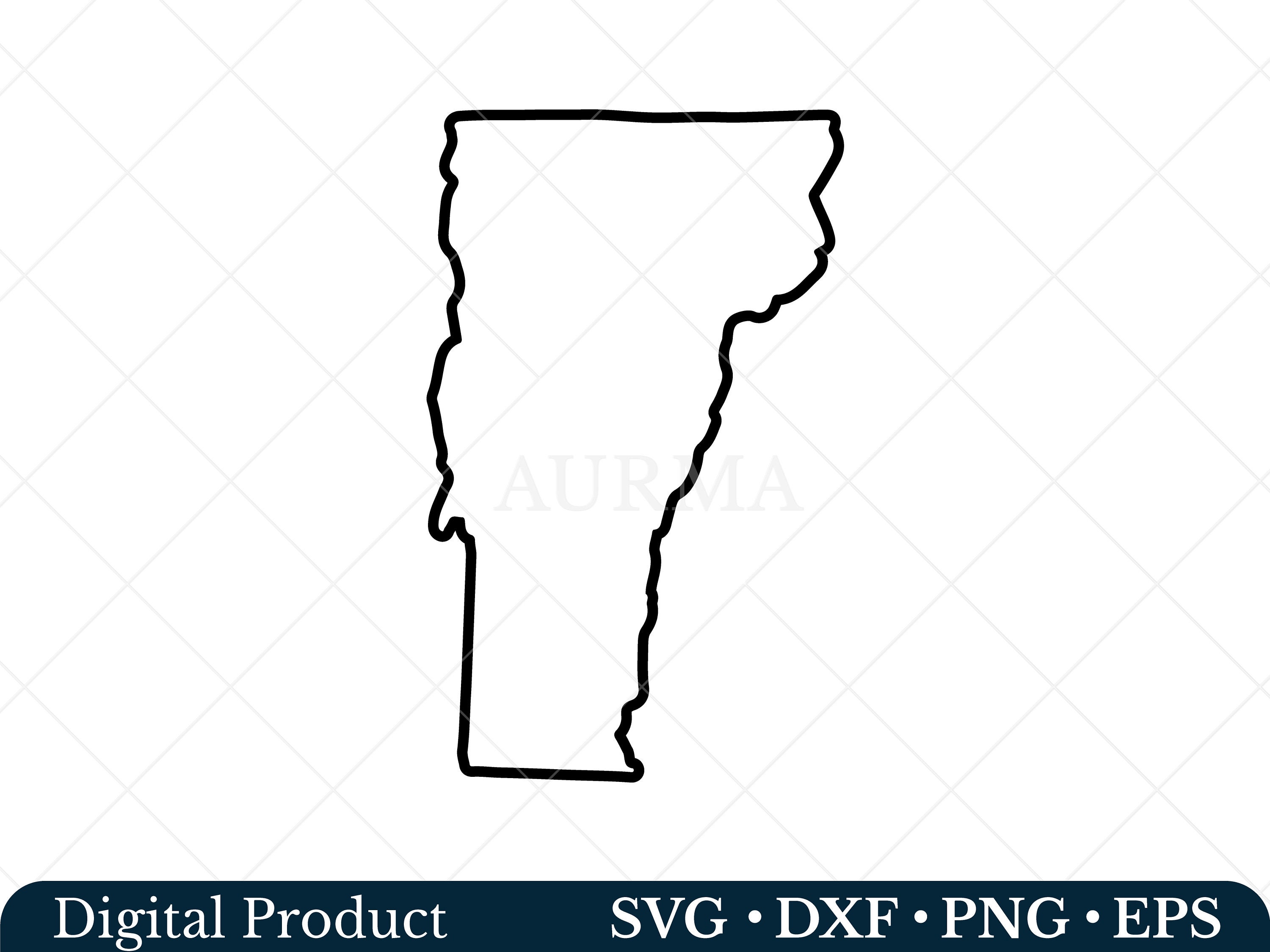 Vermont State Svg, Vermont Png, Outline Vermont Map, Patriotic Svg, Cut ...