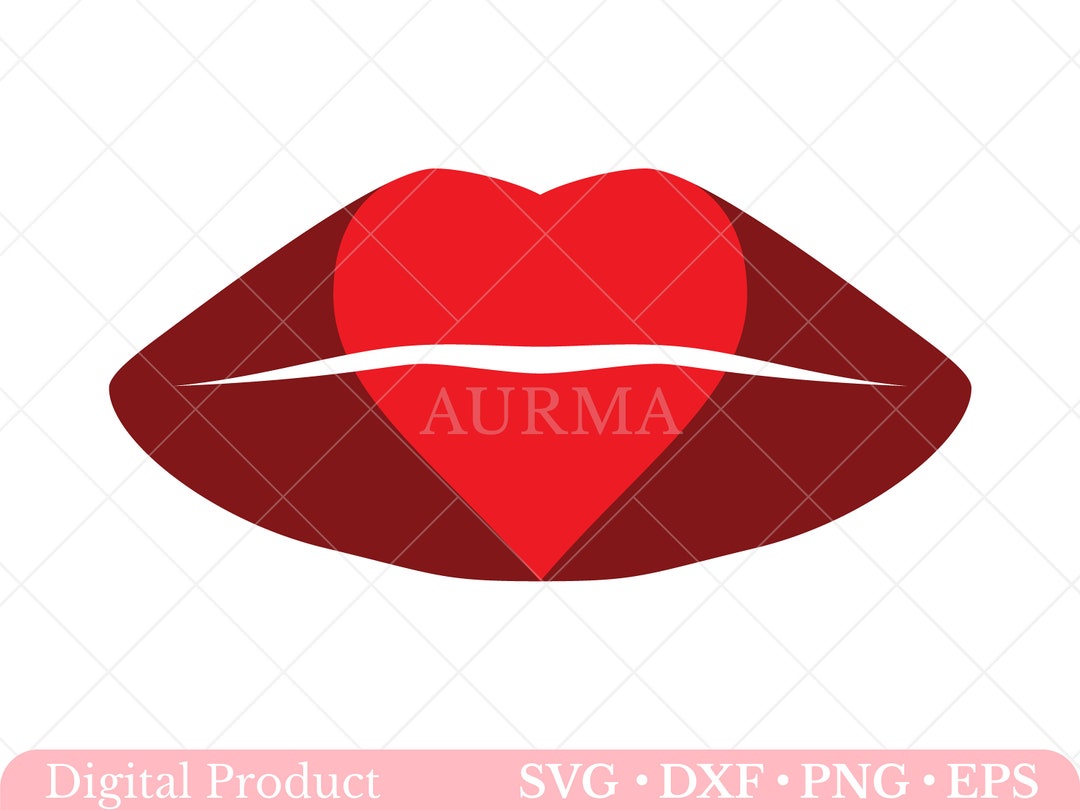 Lips Svg, Kiss Svg, Love Svg, Valentine Heart Svg, Lips Png, Cut File ...