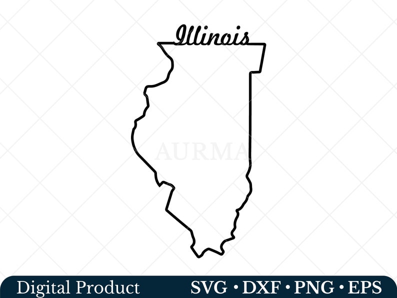 Illinois State Svg, Illinois Png, Patriotic Svg, Cut File, US State Map ...