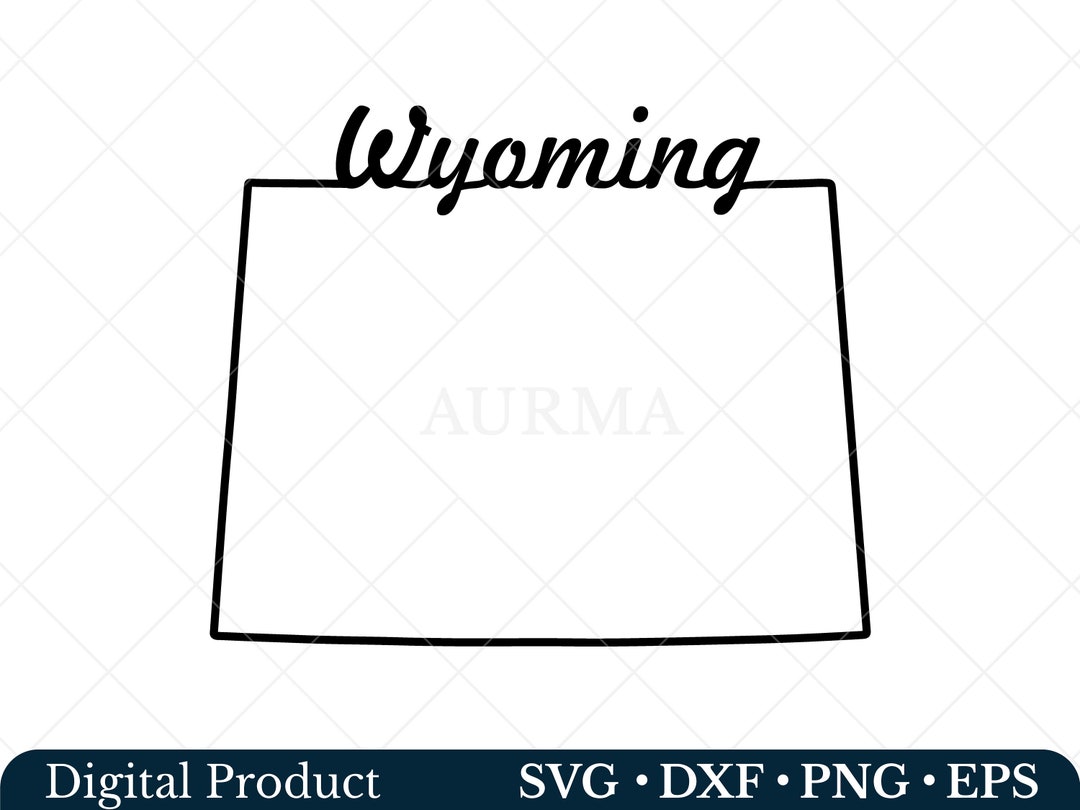 Wyoming State Svg, Wyoming Png, Outline Wyoming Map, Retro Typography ...