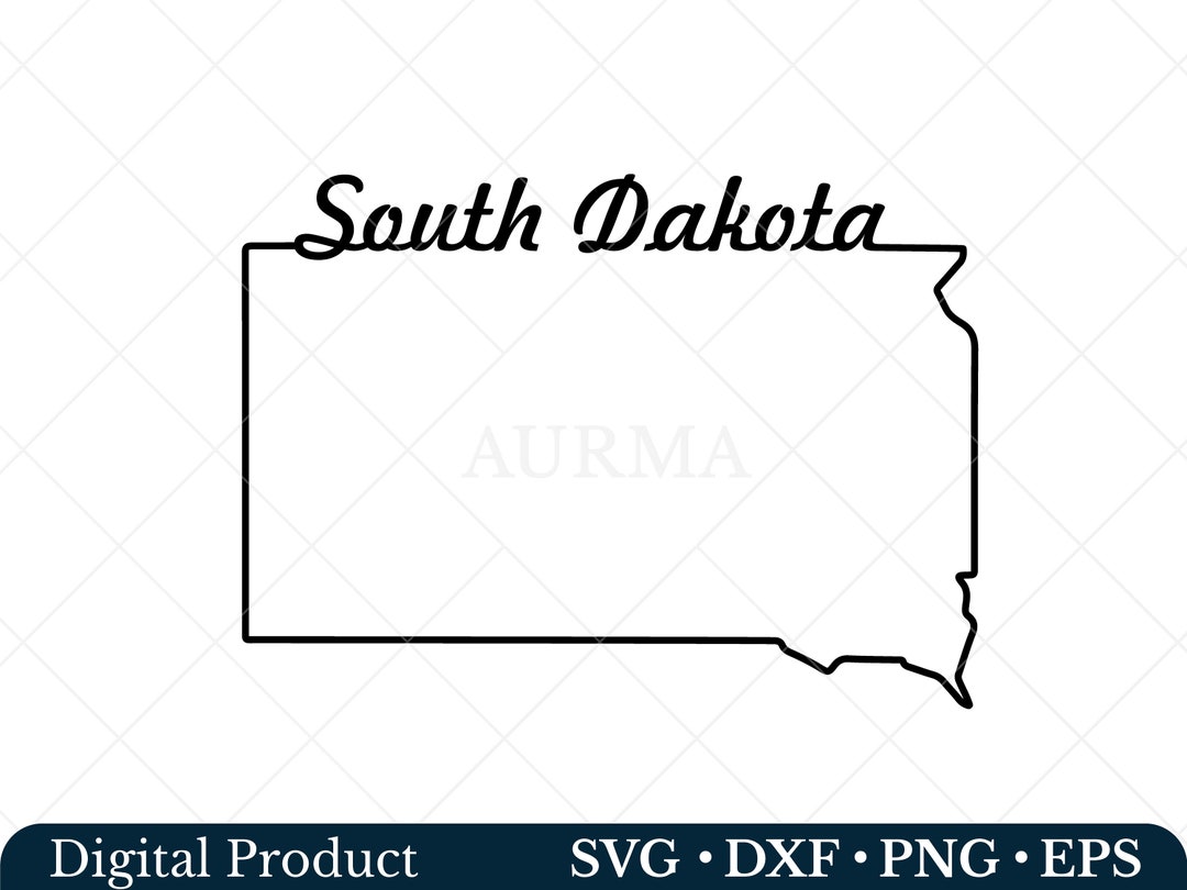 South Dakota State Svg, South Dakota Png, Outline South Dakota Map ...
