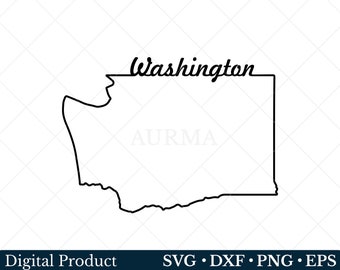 Washington State Svg, Washington Png, Outline Washington Map, Patriotic ...