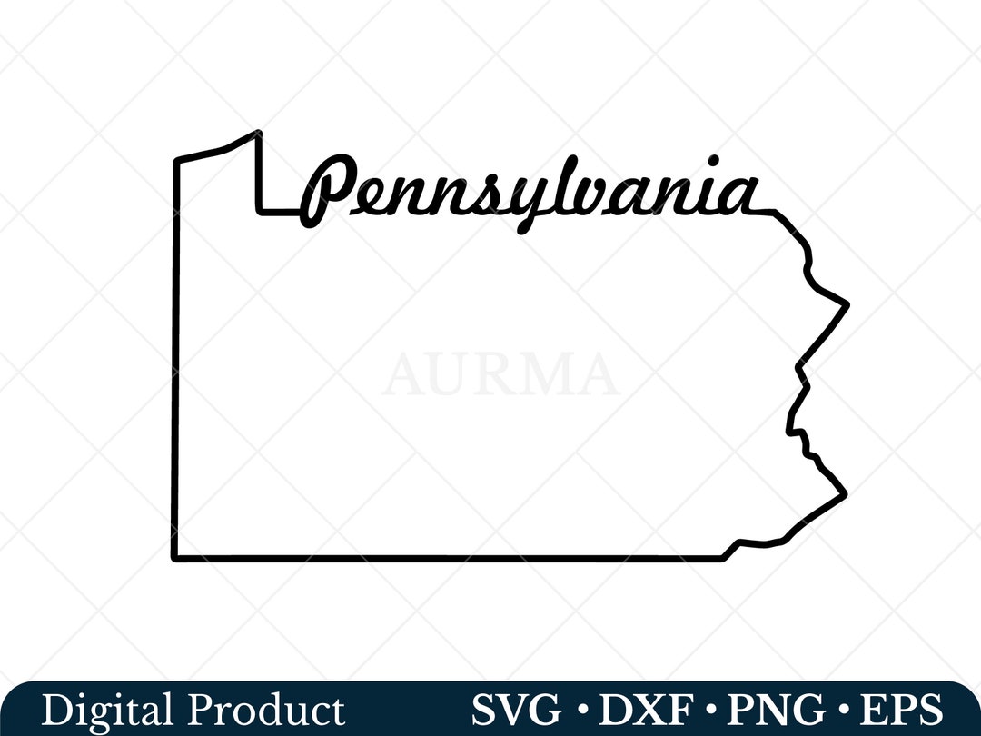 Pennsylvania State Svg, Pennsylvania Png, Outline Pennsylvania Map ...