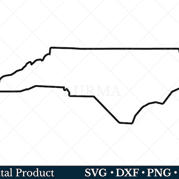 North Carolina Map - Etsy