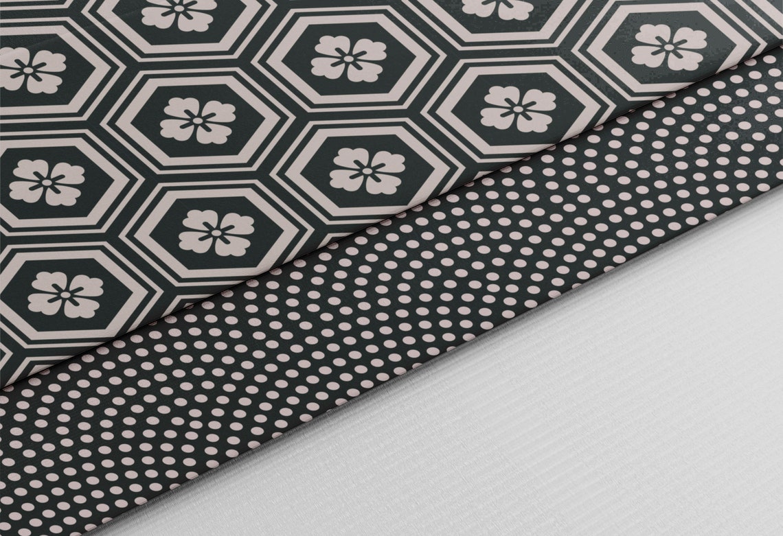 Seamless Japanese Pattern SVG. Geometric Wave & Flower Design. Digital ...