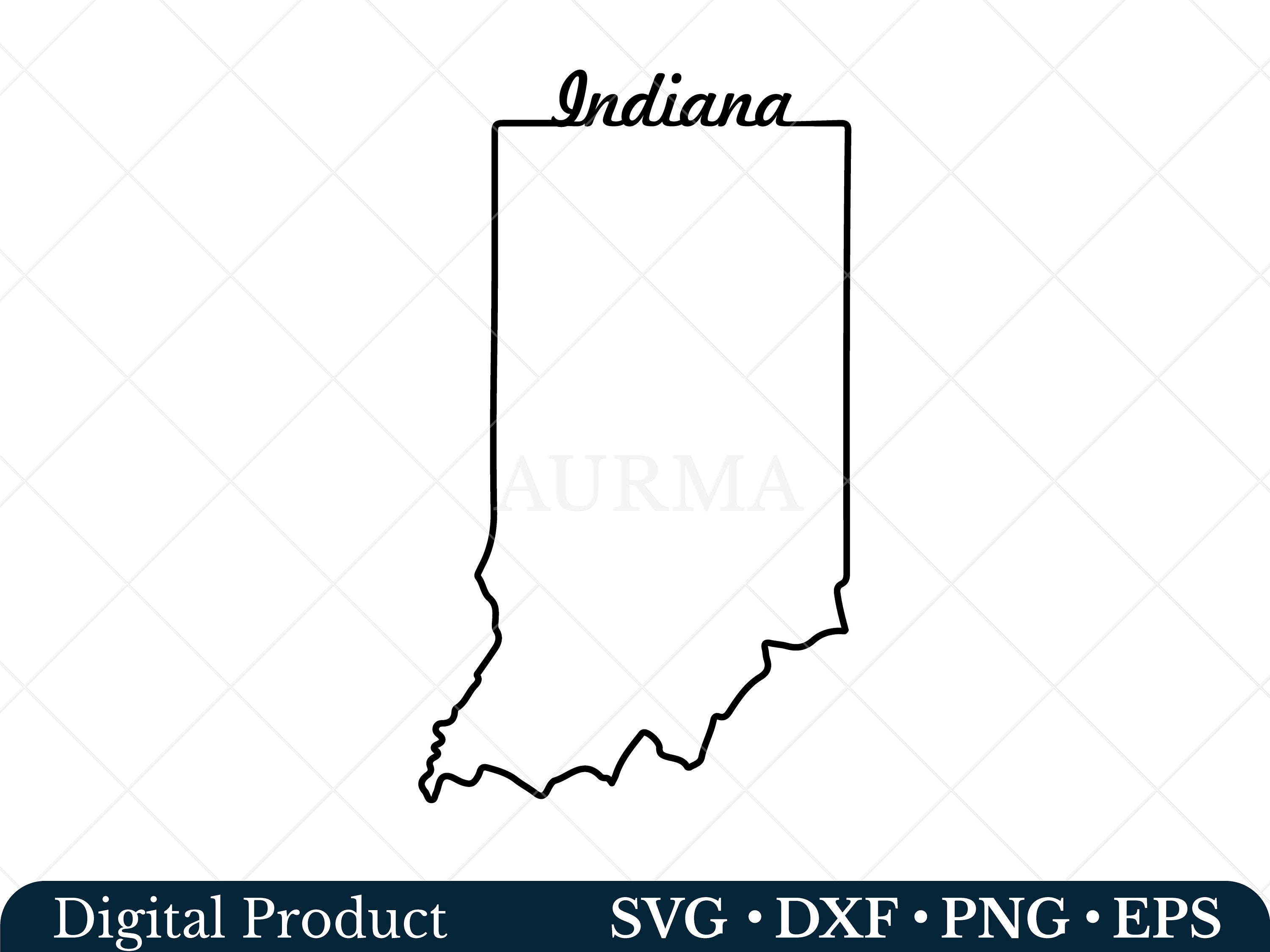 Indiana State Svg, Indiana Png, Patriotic Svg, Cut File, US State Map ...
